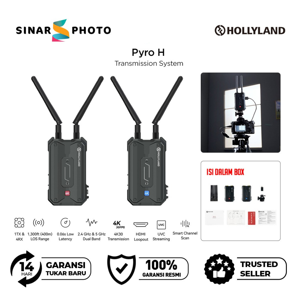 Jual Hollyland Pyro H 4K HDMI Wireless Video Transmission System - Pyro-H | Shopee Indonesia
