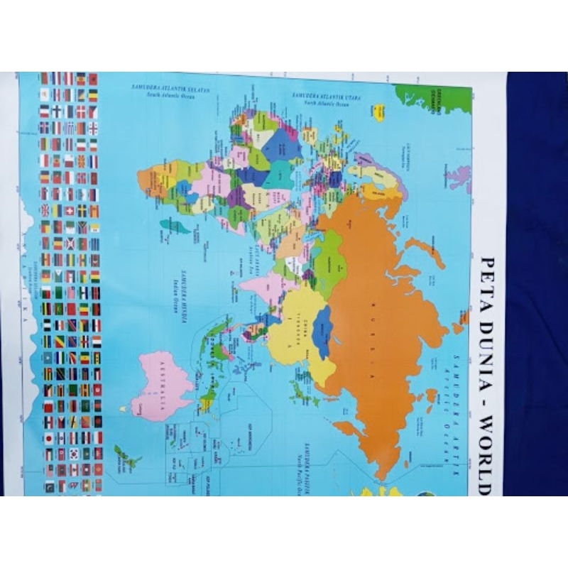 Jual PETA WORLD MAP (DUNIA) LEMBARAN | Shopee Indonesia