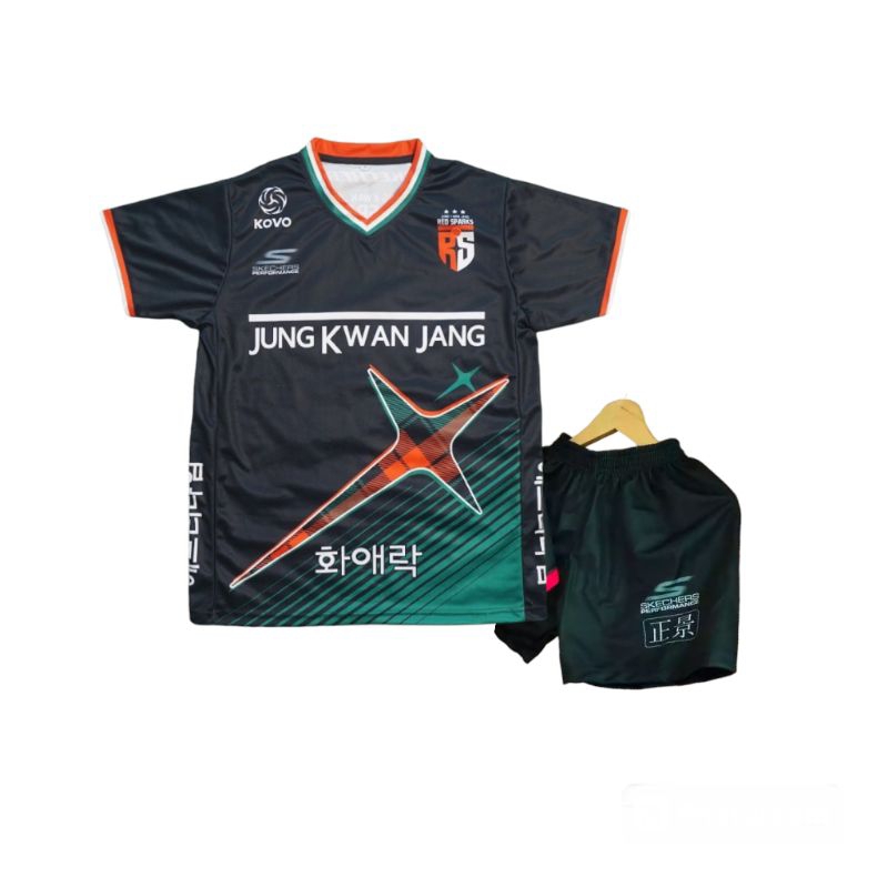 Jual Red spark set kaos voli wanita/pria baju voli printing kaos bola ...