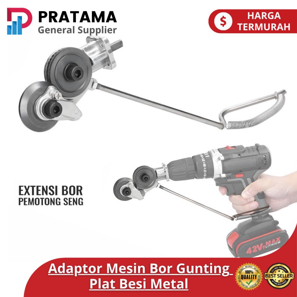Jual Adaptor Bor Pemotong Seng / Alat Adapter Drill Plate Cutter Alat Potong Gunting Plat Besi ...