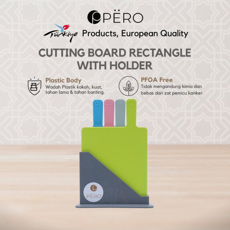 Jual Pero Cutting Board Set with Holder / Talenan Multifungsi dengan ...