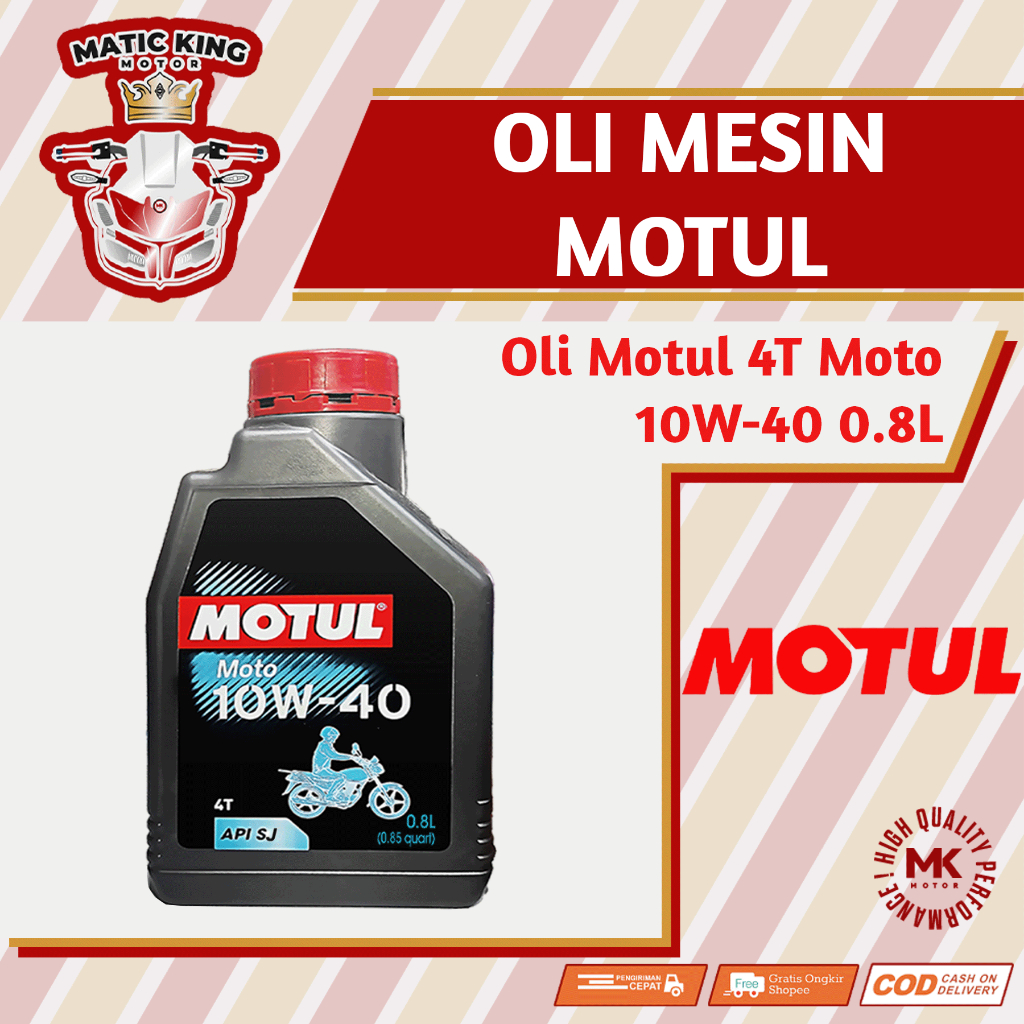 Jual Motul Oli Mesin Moto 10W-40 4T JASO MA2 API SJ 800 ml | Shopee Indonesia