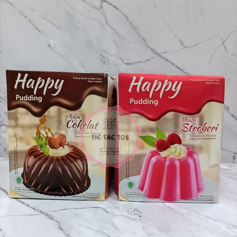 Jual Happy Pudding Chocolate,Straeberry BOX/Bubuk Pudding | Shopee ...