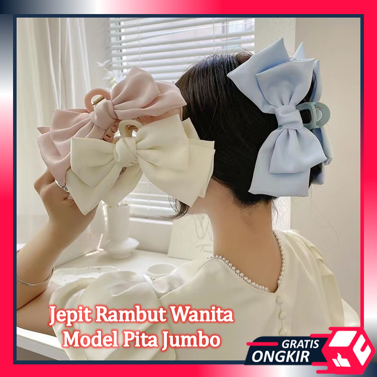 Jual Gratis Ongkir - F5963 Jepit Rambut Wanita Model Pita Jumbo / Jedai ...