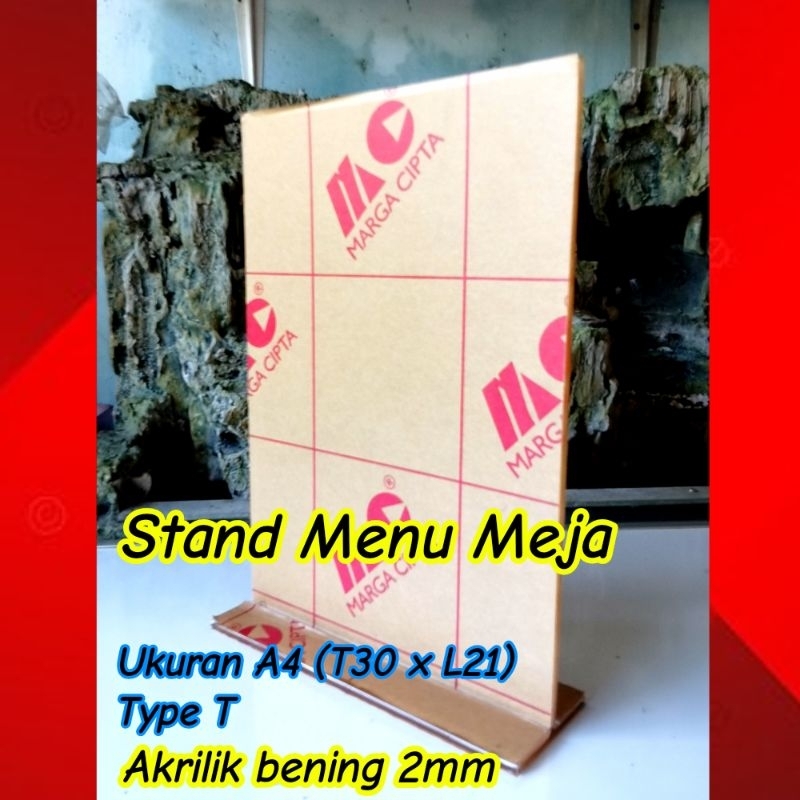 Jual Stand Menu meja akrilik A4 (T30cm x L21cm) | Shopee Indonesia