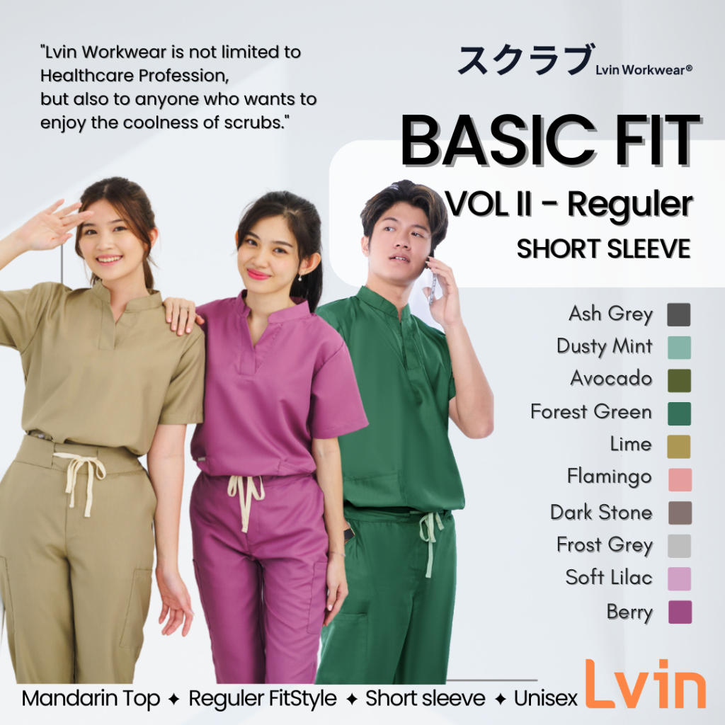 Jual [ Lvin ] Vol II - Mandarin Collar - BAJU SCRUB MEDICAL SCRUB SUIT ...