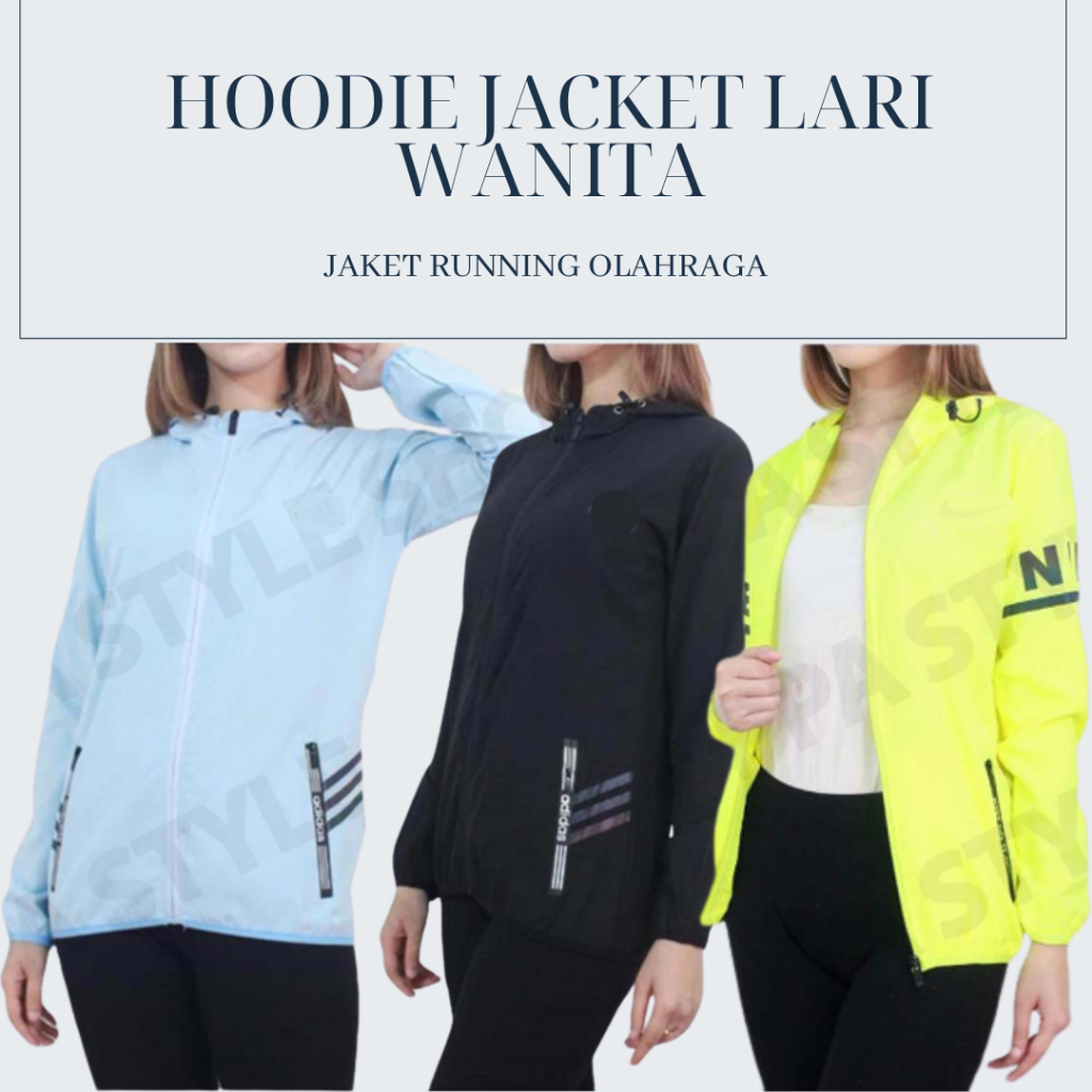 Jual Oppa Style Shop HOODIE JACKET LARI WANITA JAKET RUNNING OLAH RAGA ...