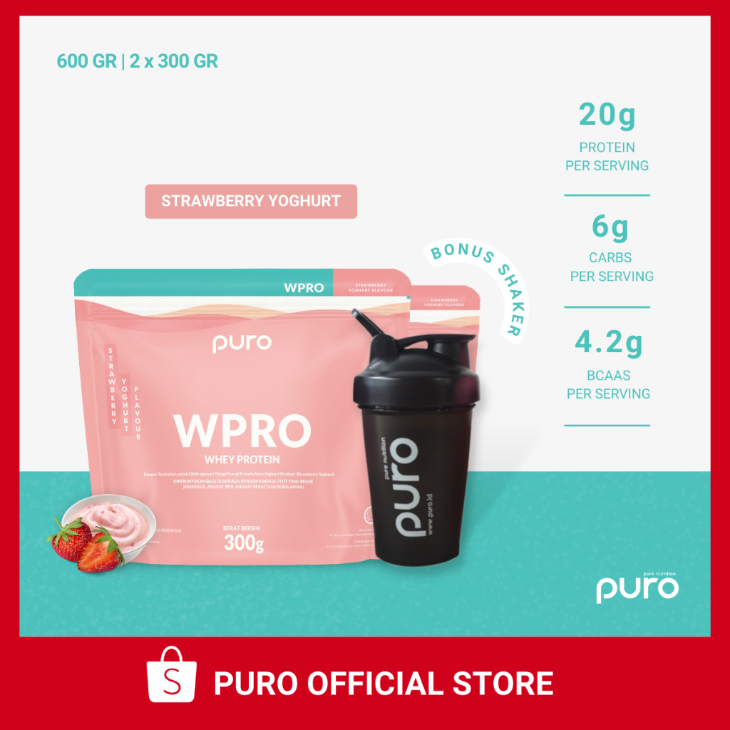 Jual PURO WPC WPRO Whey Protein Concentrate 600gr | Shopee Indonesia