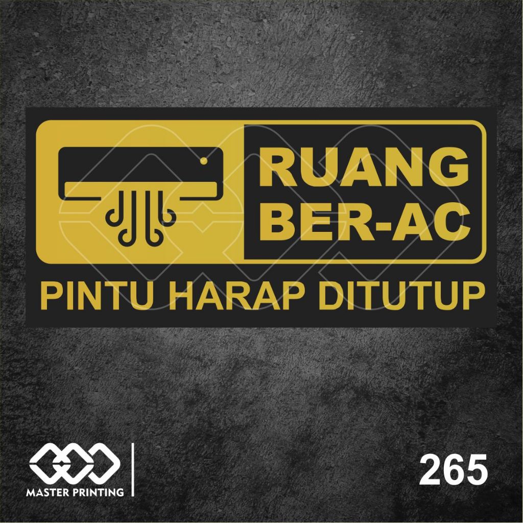 Jual 265 - Stiker Ruang BerAC, Ruangan Ber AC, Sticker Vinyl, Premium ...