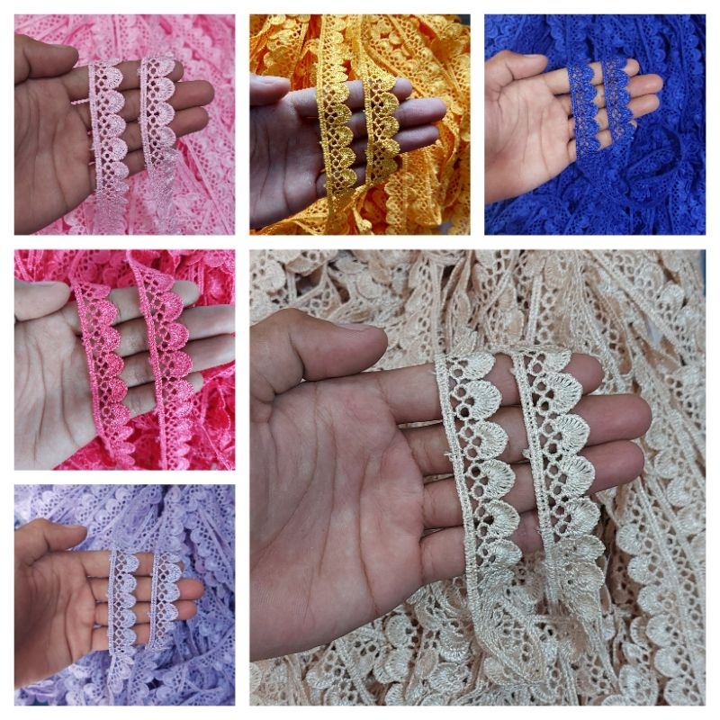 Jual Renda giper lebar 2cm, renda gyper, renda zipper (per roll 15yard ...