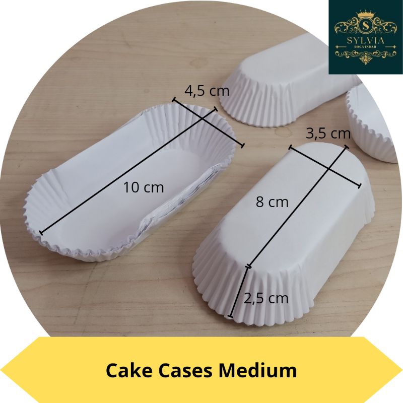 Jual [ 90 pcs ] Cake Cases putih oval MEDIUM : hitam, putih, corak ...