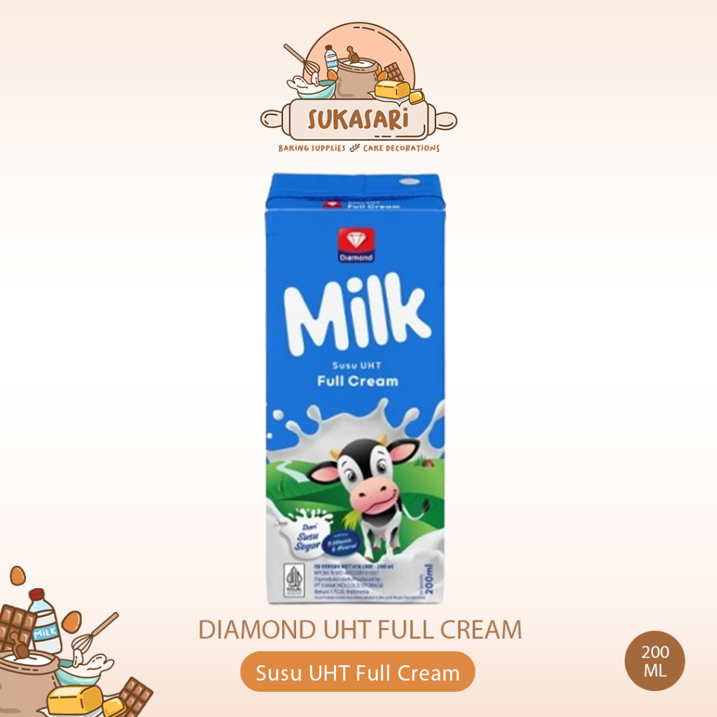 Jual Diamond UHT Milk Full Cream 200ml Susu UHT Full Cream | Shopee ...