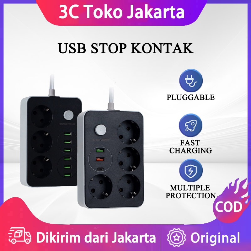 Jual USB Stop Kontak Smart Power Extension Traveling USB Port Power Stop Kontak Colokan USB ...