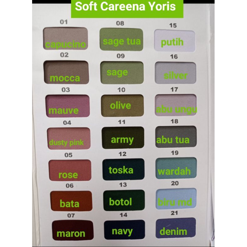 Jual Bahan Yoris Soft Careena Grade A super lembut Termurah | Shopee ...