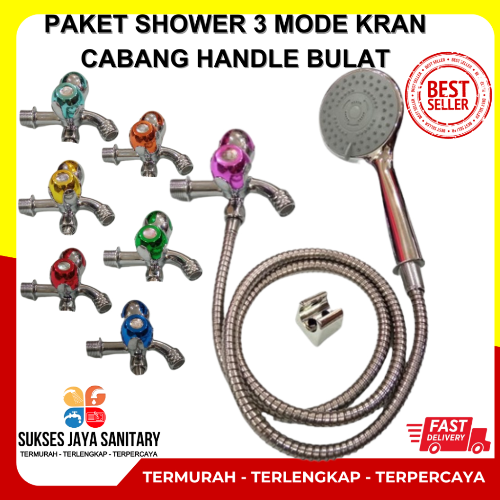 Jual PAKET Hand shower Bonus Kran Cabang - Keran Double Bagus Handel ...
