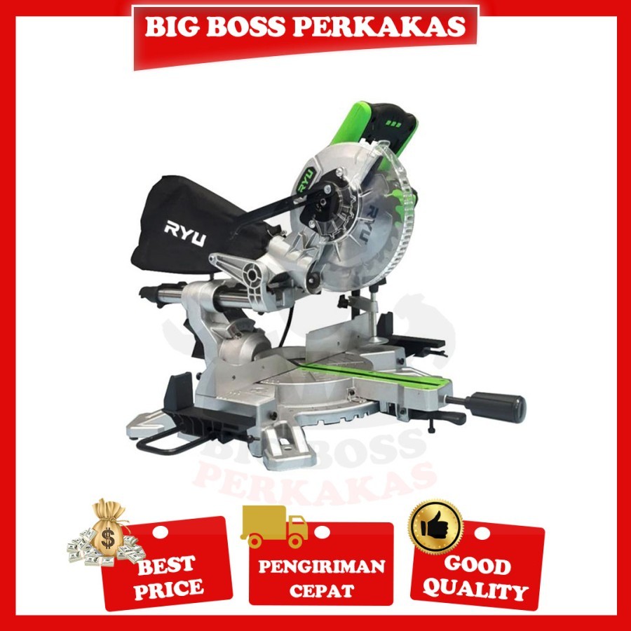 Jual TEKIRO RYU Miter Saw Sliding RMS180-1 Mesin Potong Alumunium Kayu ...