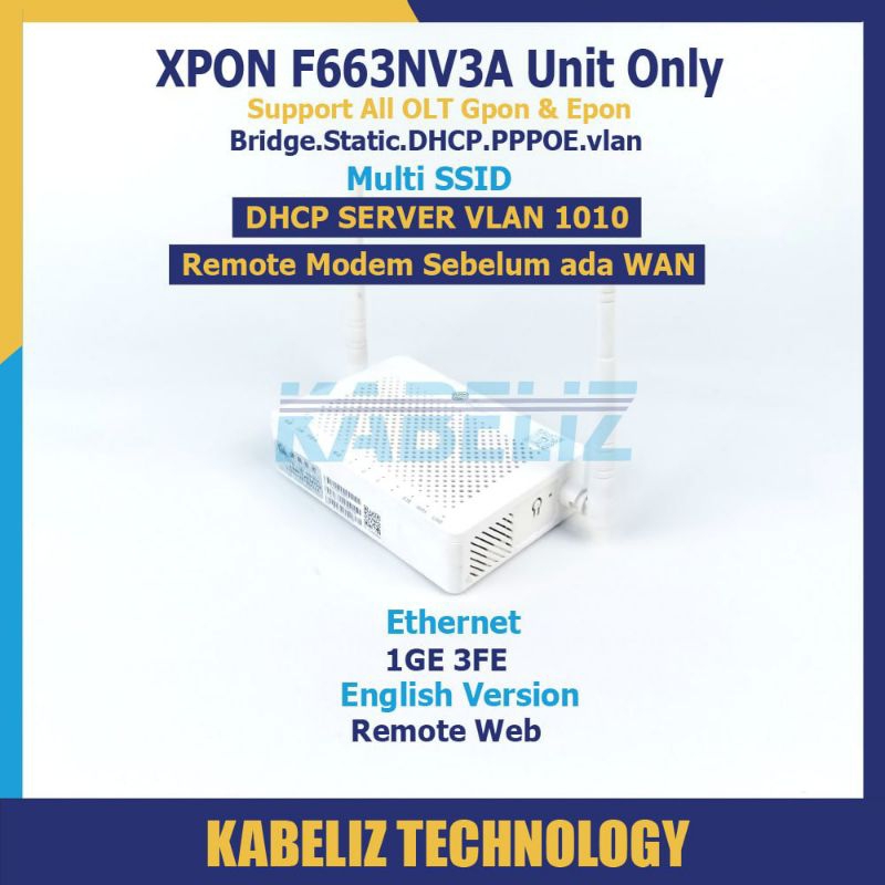 Jual ONU XPON F663NV3A SUPPORT ALL OLT EPON DAN ALL OLT GPON ONT WIFI ...