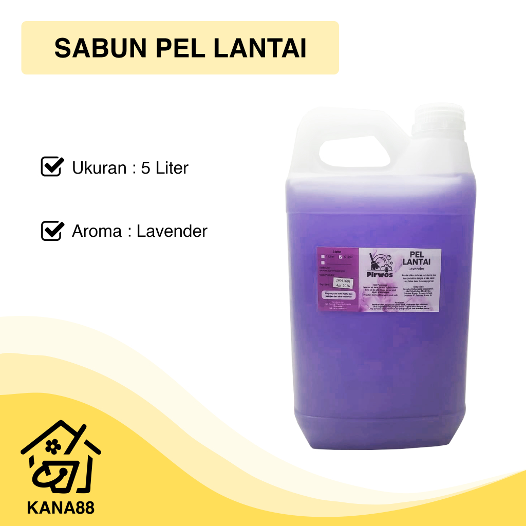 Jual Pel Lantai Lavender 5 Liter Pirwos Sabun Pembersih Lantai Floor Cleaner Liquid Soap ...