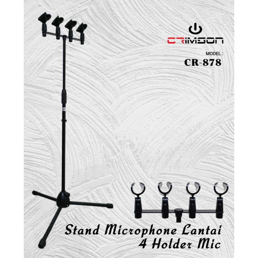 Jual STAND MIC 4 HOLDER TINGGI DAN PENDEK Merk CRIMSON CR-868 / CR-878 ...