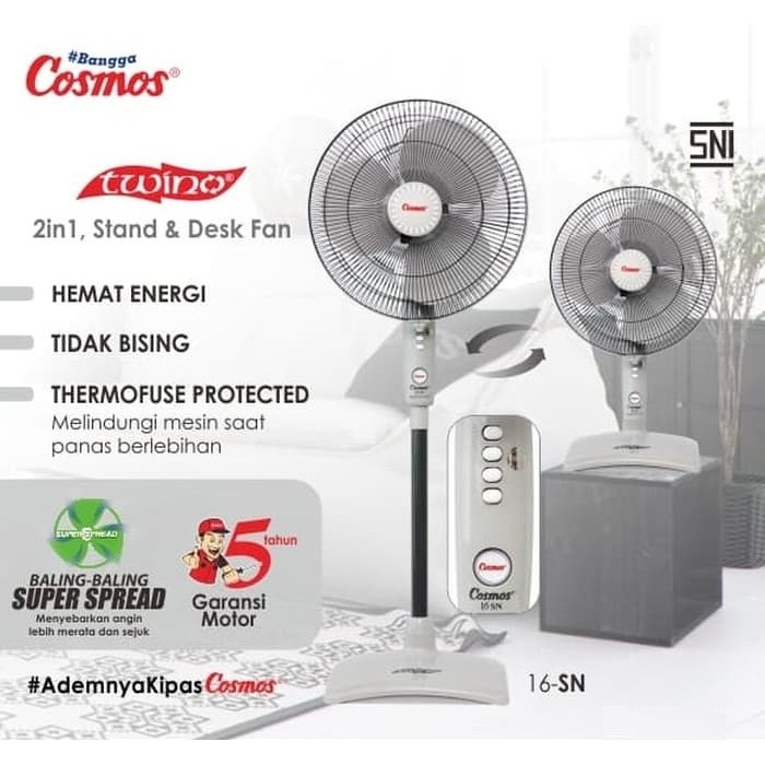 Jual COSMOS Kipas Angin 2in1 (Berdiri & Meja/Duduk) 16-SN / 16SN Twino ...