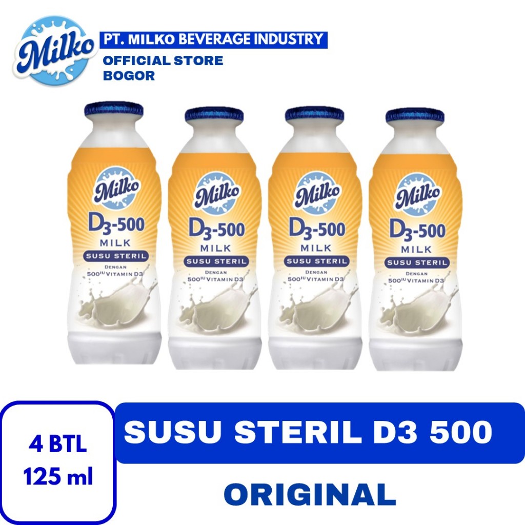 Jual MILKO SUSU STERIL D3-500 isi 4 botol | Shopee Indonesia