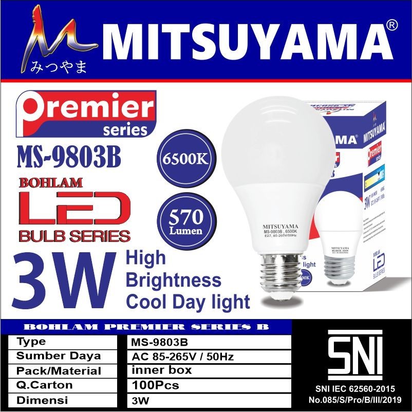 Jual Lampu Bohlam LED Premier Series B VENUS 3-40Watt MS-98XXB MITSUYAMA | Shopee Indonesia