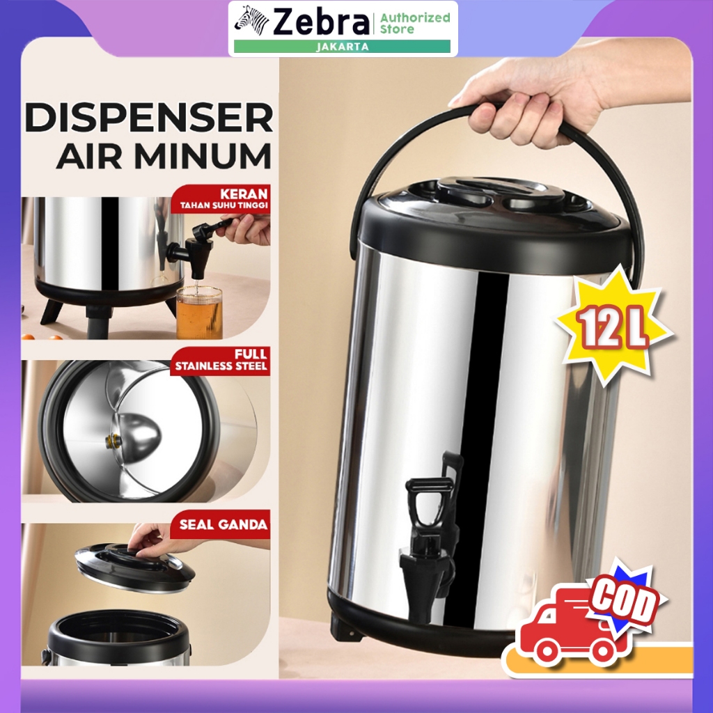 Jual 12L Termos Air Milk Tea Bucket 10L 8L Drink Jar Termos Stainless ...