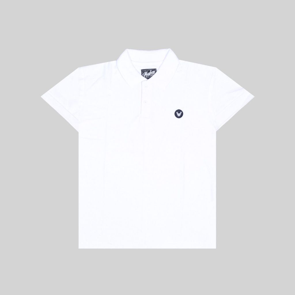 Jual MAYHEM Polo Shirt Woven White | Shopee Indonesia