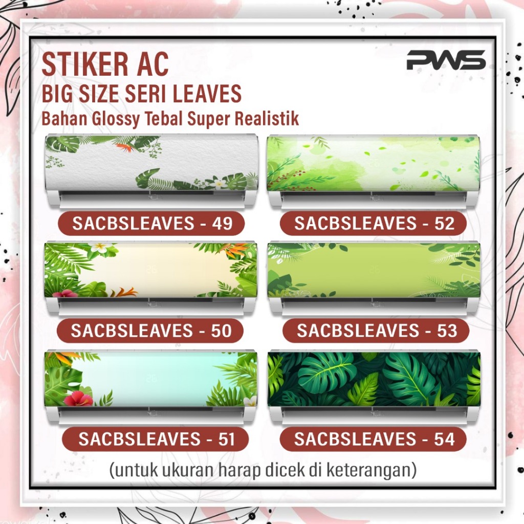 Jual Stiker Ac Motif Seri LEAVES /Stiker Ac Desain Terbaru Full ...
