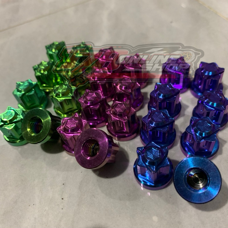 Jual mur 12 m8 titanium mur head (warna bebas request) | Shopee Indonesia