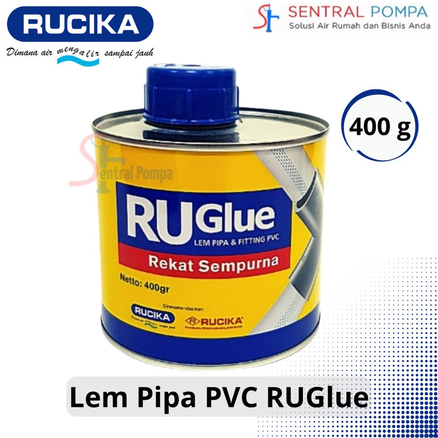 Jual Lem Rucika 400g Ruglue Truglue Pipa Pralon PVC 400 gram RU Glue ...