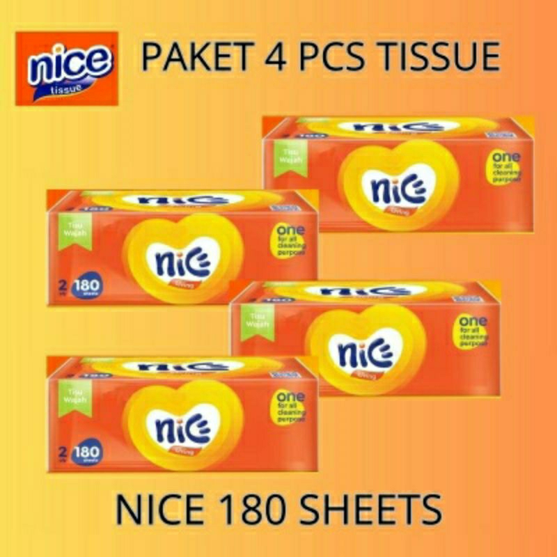 Jual tissue Nice 180 sheet 4 pack (4 pcs) | Shopee Indonesia