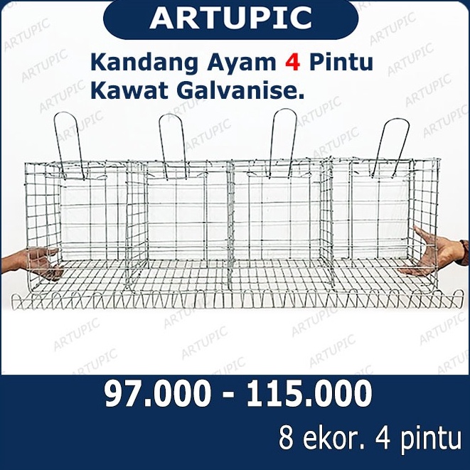 Jual Kandang Ayam 4 Pintu Baterai Petelur Galvanis Kawat Layer Artupic ...