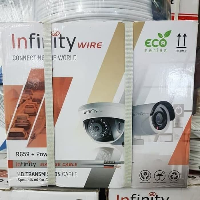 Jual Kabel CCTV Infinity Coaxial RG59 + POWER Putih White RG 59 1 Roll ...