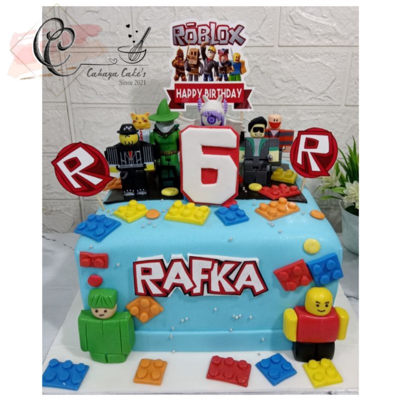 Jual Roblox Cake / Kue Ulang Tahun Roblox / Kue Ultah Roblox Kotak ...