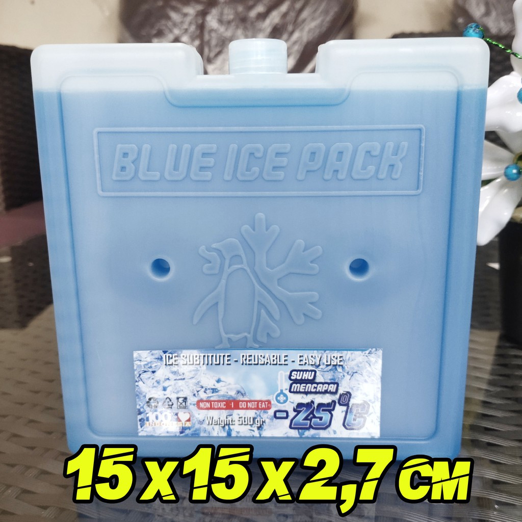 Jual Ice Pack Kotak 15x15x2,7 Blue Ice Gel Pack Pengganti Dry Ice ...