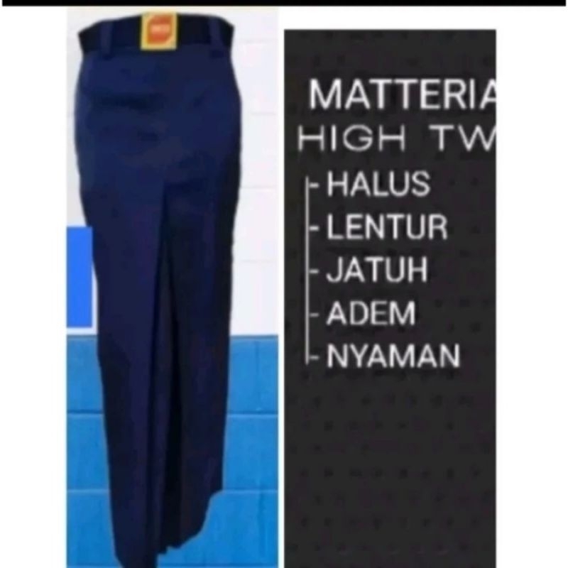 Jual ROK Sekolah Span Belah Tengah / Rok SMP Biru Seragam Sekolah ...