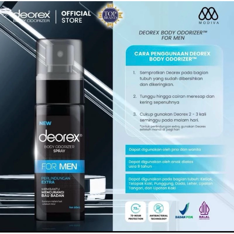 Jual DEOREX BODY ODORIZER FOR MEN / PENGGANTI DEODORANT PARFUM COWOK ...