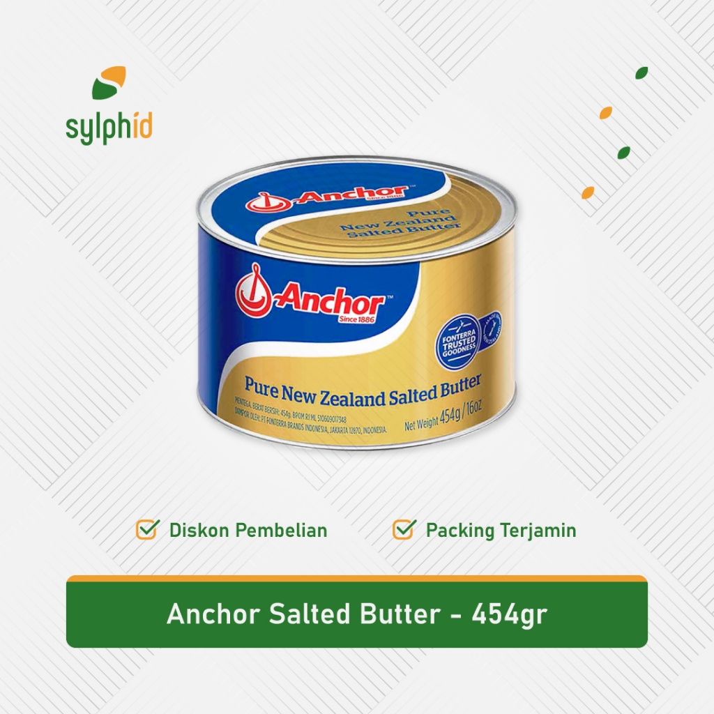 Jual Anchor Salted Butter 454 gr / Mentega Asin Pure New Zealand | Shopee Indonesia
