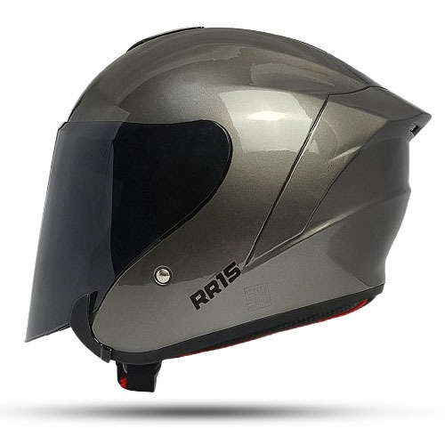 Jual Helm Half Face MLA RR15 Solid Gunmet Kaca Visor Smoke/Helm Half ...