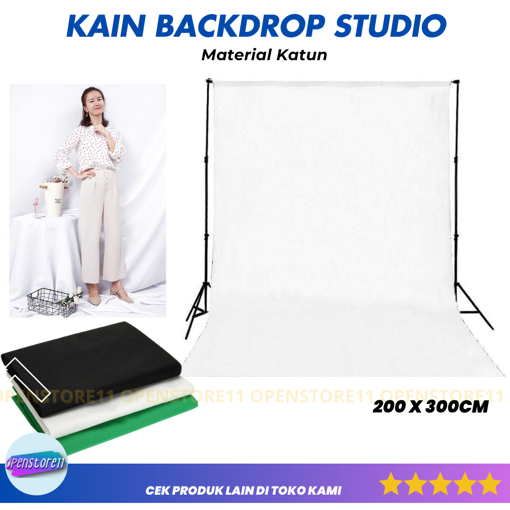 Jual Kain Backdrop Studio Foto Katun Cotton Putih Hitam Green Screen ...