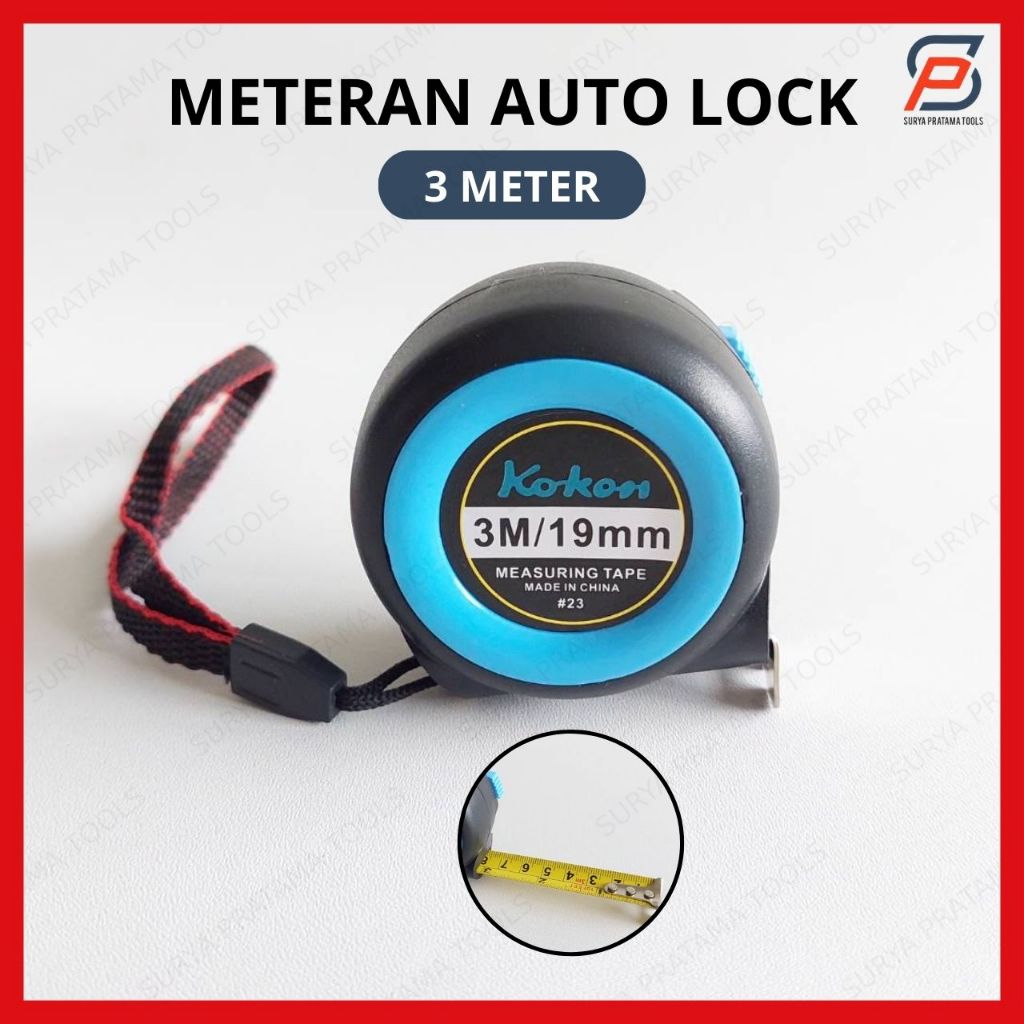 Jual Meteran Auto Stop 3 Meter / Meteran Tukang 3m Auto Lock 3 Meter | Shopee Indonesia