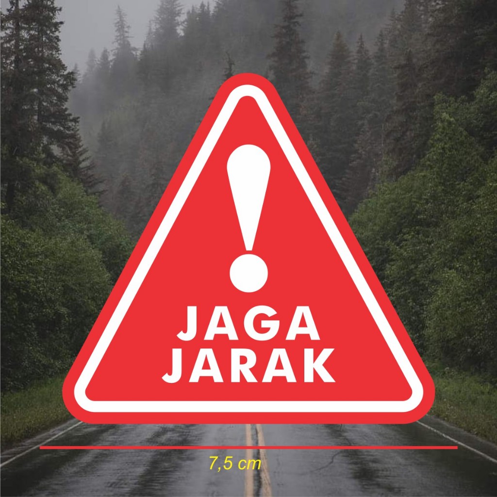 Jual sticker cutting helm jaga jarak dan awas nabrak stiker cuting ...