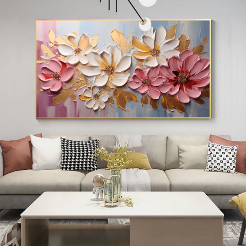 Jual lukisan bunga timbul modern art painting timbul | Shopee Indonesia