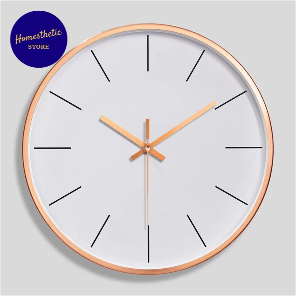 Jual Jam Dinding Bulat Wall O'clock Silent Movement Model Modern ...