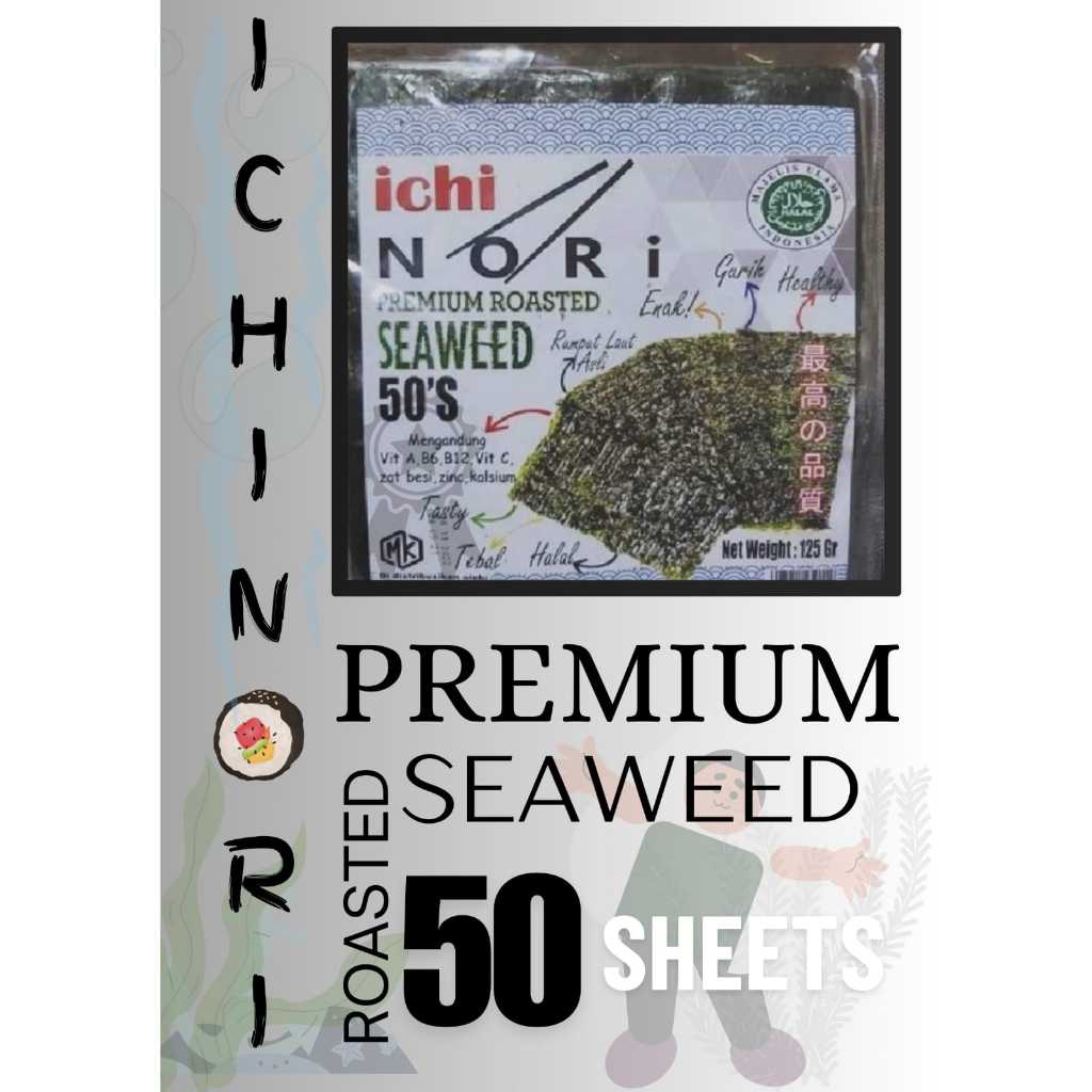 Jual ICHINORI - NORI SUSHI (RUMPUT LAUT) HALAL ISI 50 SHEETS | Shopee Indonesia