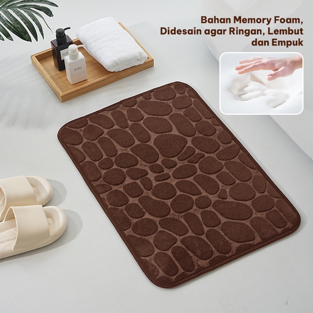 Jual Keset Kaki / Keset Kaki Anti Slip Motif Batu Ukuran 40Cm x 60Cm ...