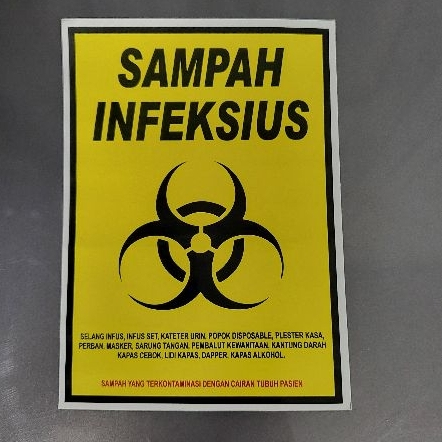 Jual Stiker sampah infeksius / sampah non infeksius / medical spill ...