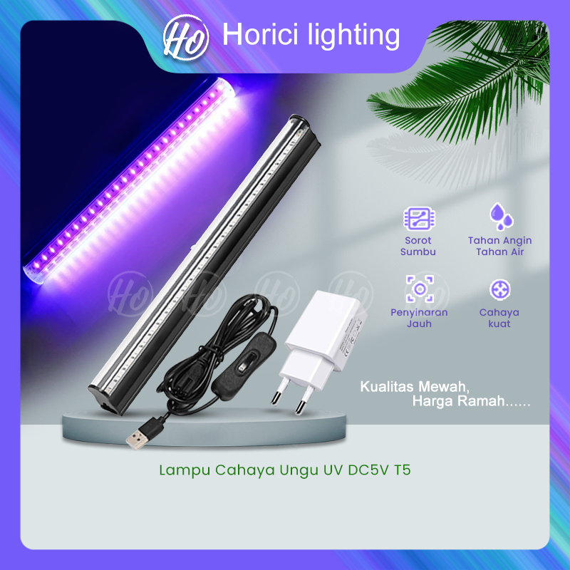 Jual Lampu Tabung UV T5 5Watt LED Cahaya Ultraviolet Pemeriksaan Uang Free Charger | Shopee ...