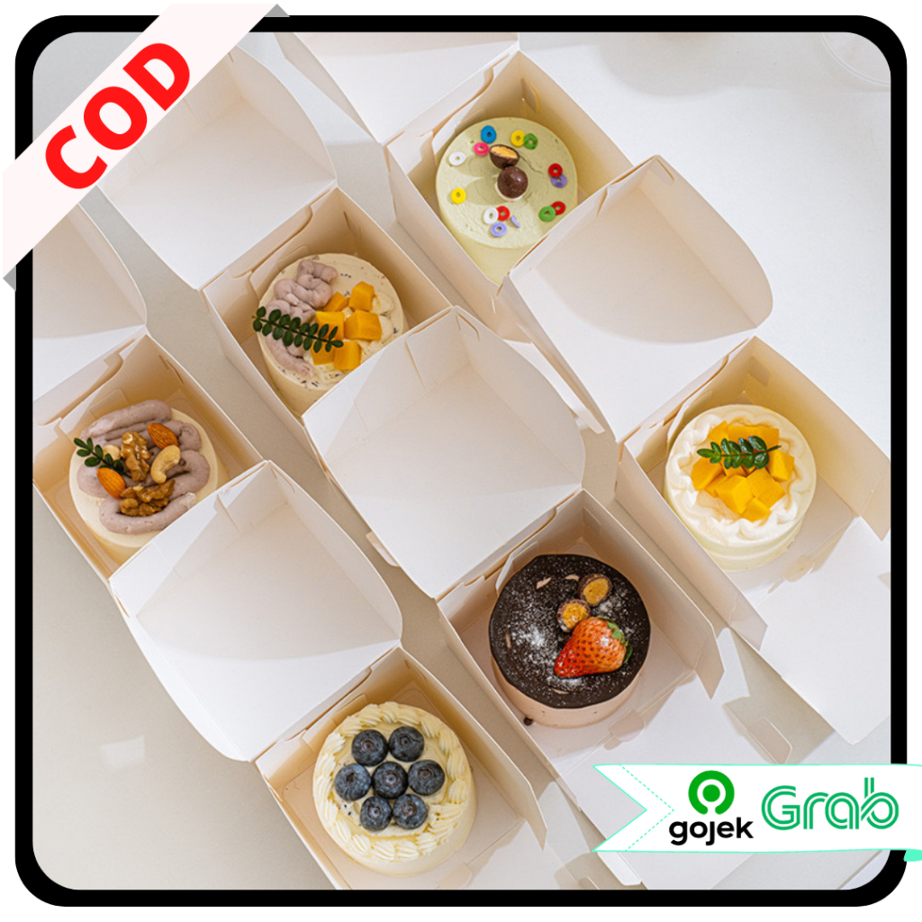 Jual KAISSO - DUS KOTAK SNACK PUTIH POLOS DESSERT SLICE CAKE BOX MINI ...